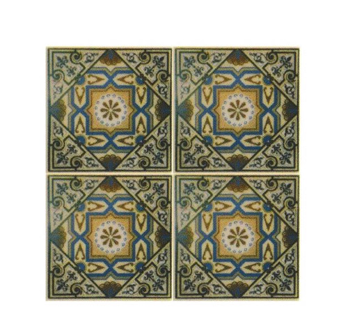 Green, blue and Tan ornamental floor tile 2X2 construction piece ...