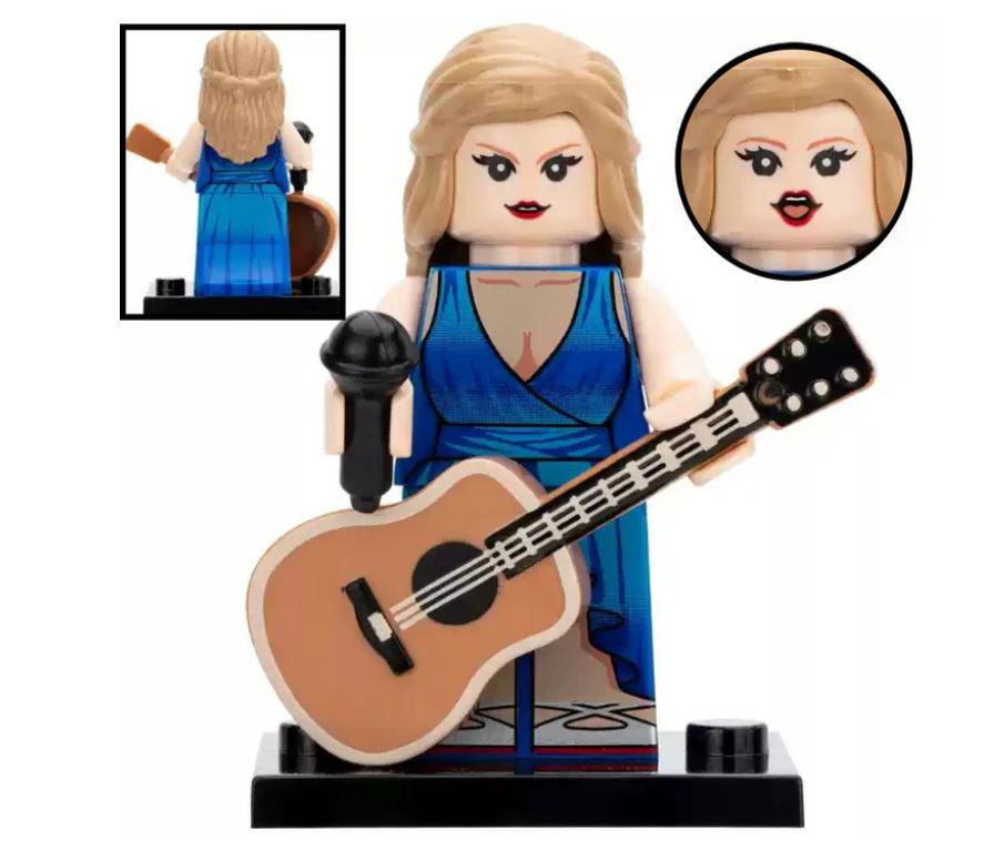 Taylor Swift Eras tour singer Blue Outfit Minifigure | minifigureoutlet