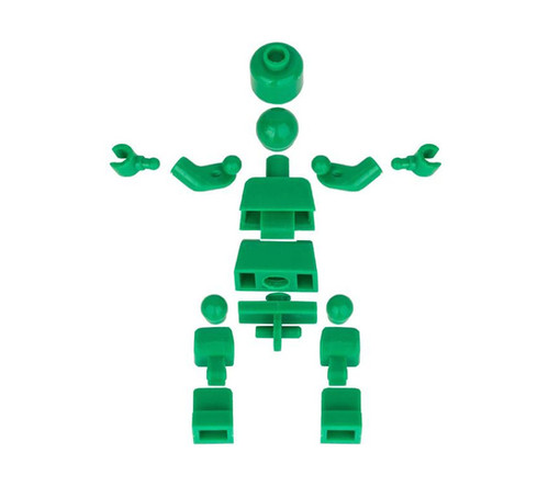 Super Posable Green blank plain DIY Minifigure | minifigureoutlet