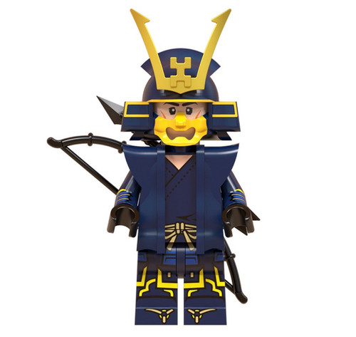 Samurai Warrior Blue Archer Minifigure | minifigureoutlet