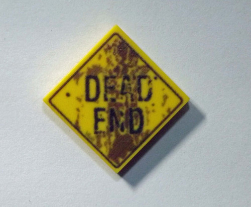 Dead End Rusty Sign 2X2 Horror construction piece | minifigureoutlet