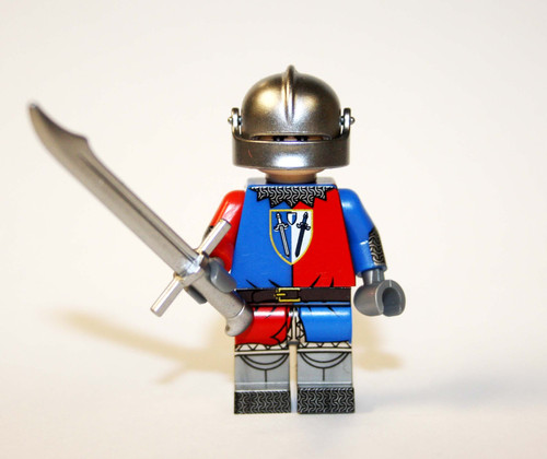 Knight Red and Blue with Broad Sword Castle soldier Minifigure ...