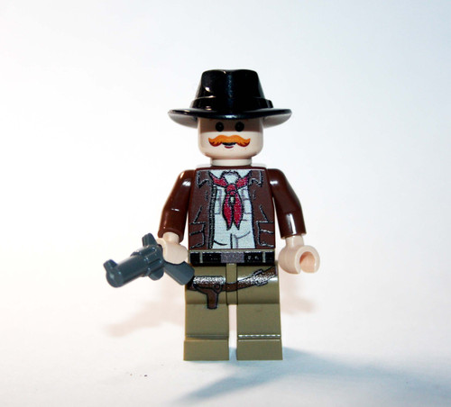 Cowboy Red Mustache Minifigure | minifigureoutlet