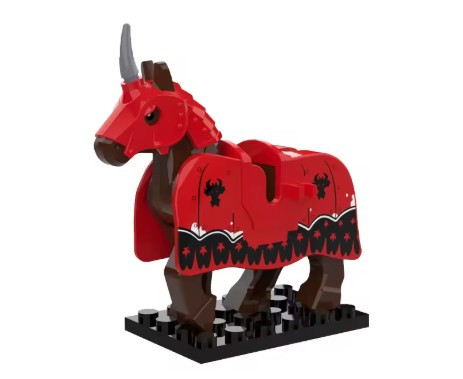War Horse Red Bull Knight animal minifigure | minifigureoutlet