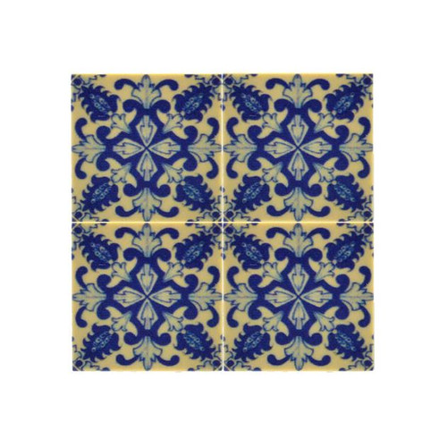 Blue and Tan V2 ornamental floor tile 2X2 construction piece ...