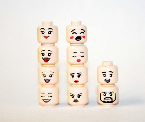 Head set of 10 Minifigure emotion heads B | minifigureoutlet