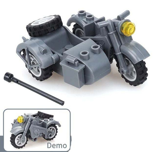 German WW2 Motorcycle Bike for Minifigure | minifigureoutlet