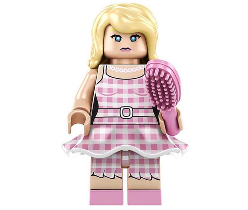 Barbie in Pink Checkered Skirt Barbie Movie Minifigure | minifigureoutlet