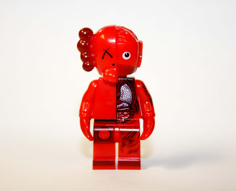 Kaws Red Half Dissected cartoon Minifigure | minifigureoutlet