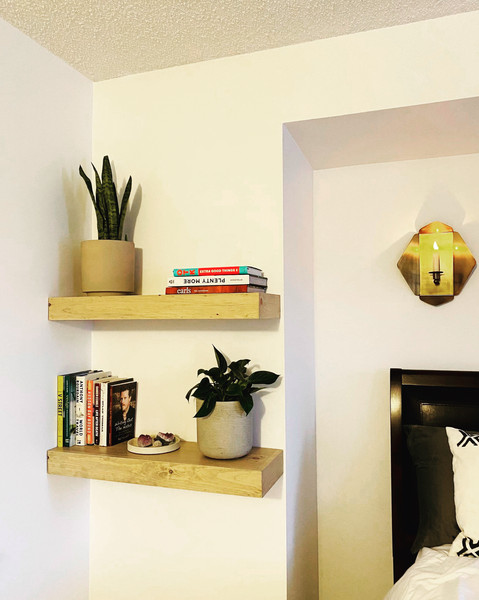 custom wood floating shelves Winnipeg Manitoba Canada K&A Wooden Creations