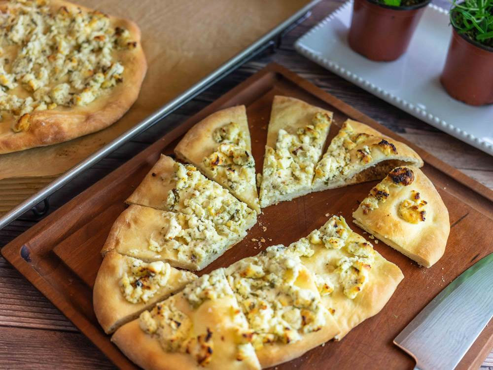Convection Bake Flatbread with Feta and Mint