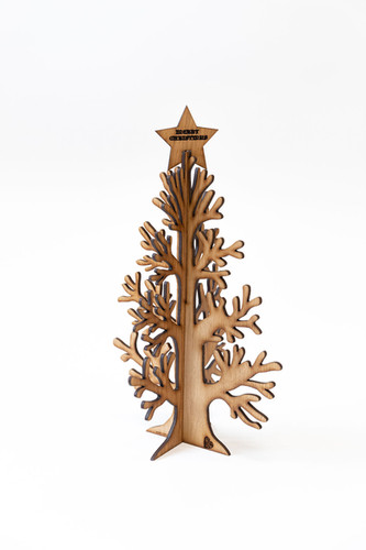 Oak veneered slotted tree large | Woodcutter Creations