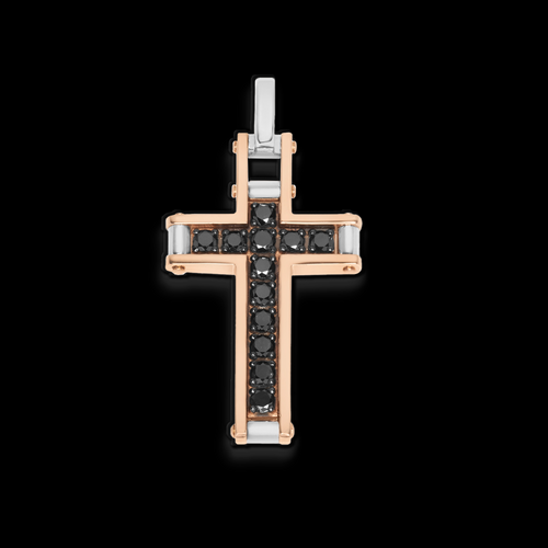 Men's Gold and Black Diamonds Cross Pendant | Barakà - Men's Luxury ...