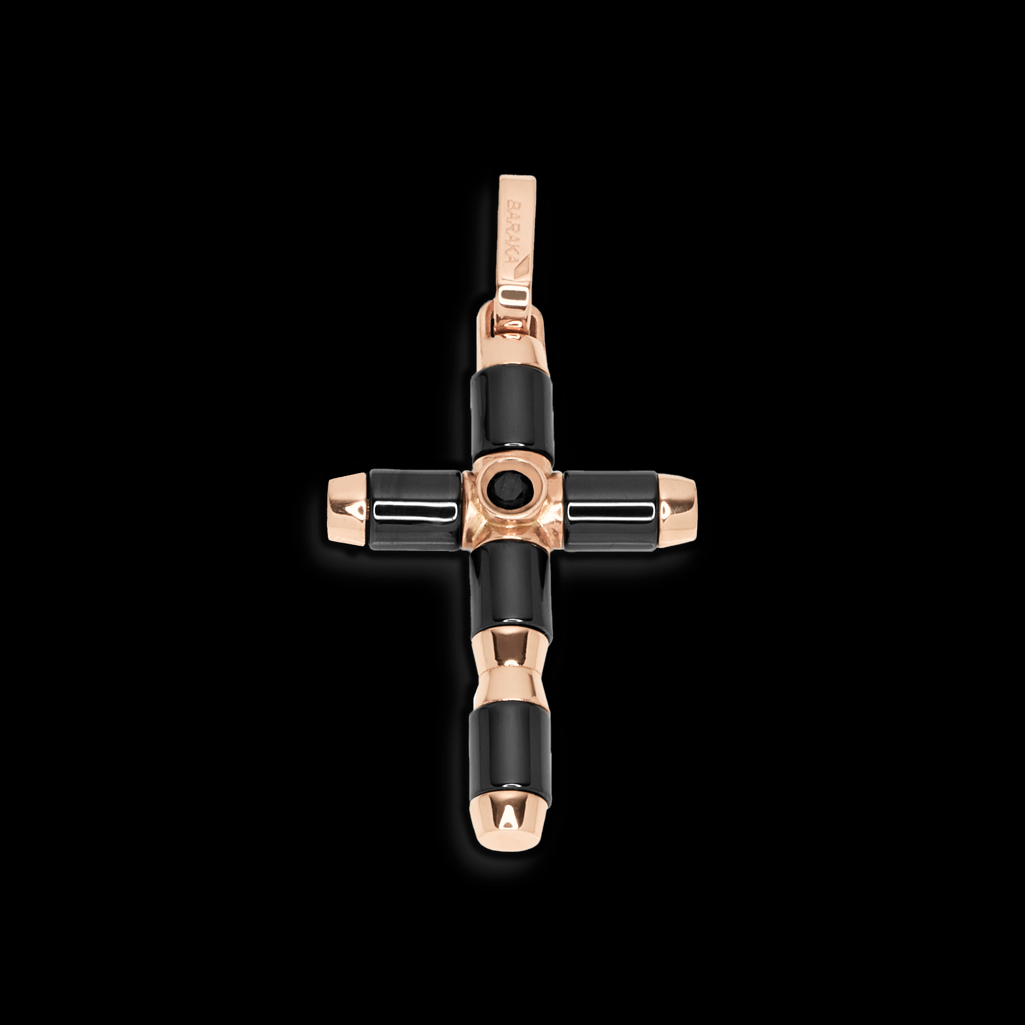 Men's Gold and Ceramic Cross Pendant | BARAKÀ - Luxury Jewelry Made in ...