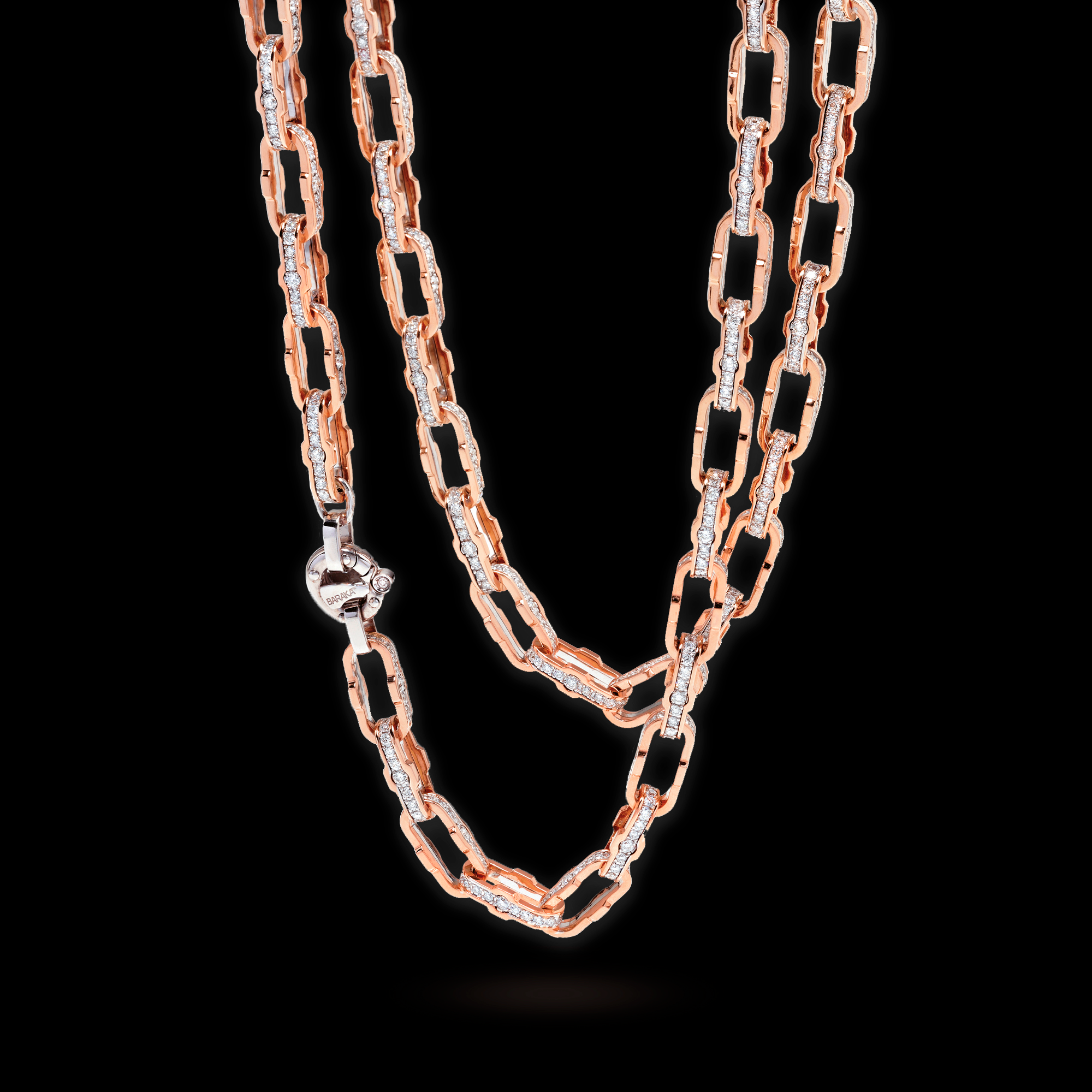 Men's Chain Choker in Rose Gold and Diamonds | Barakà Gioielli | Luxury ...
