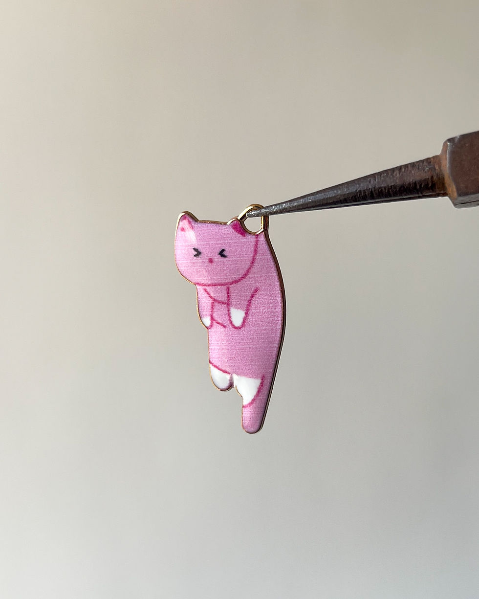 Pink kitty charm // 10 pc | SonalBeadsNX