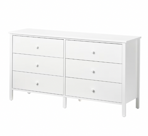 KILBERGET 6-drawer chest, white/anchor/unlock function, 56 3/4x30 3/4 ...