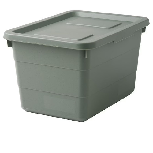 SOCKERBIT Storage box with lid, grey-green 7 ½x10 ¼x6 " | Betterday Guam