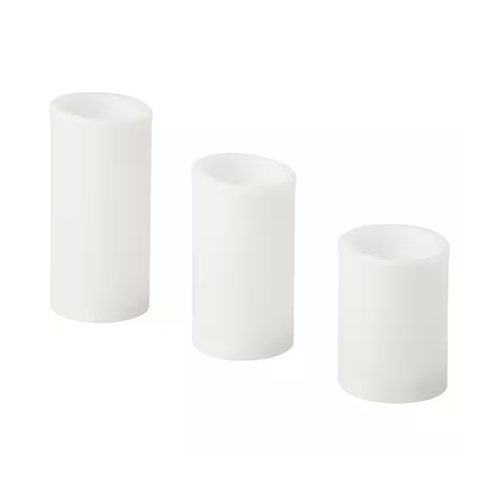 ADELLOVTRAD LED block candle, set of 3, white/indoor | Betterday Guam