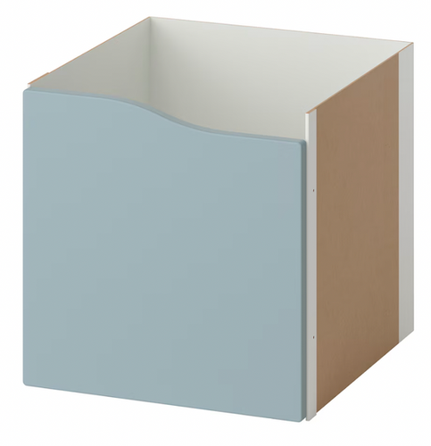 KALLAX Insert with door, wave shaped/light gray-blue | Betterday Guam