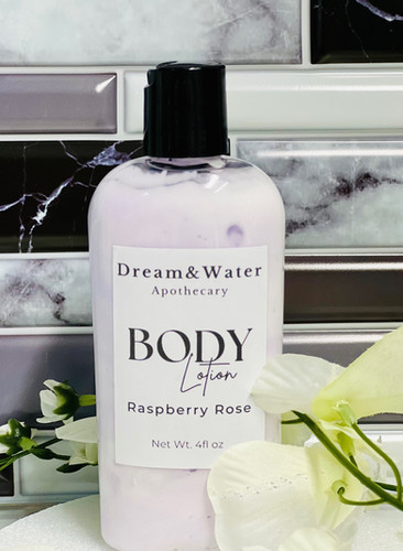 Raspberry Rose Lotion 4oz take with you size | Dreamandwater