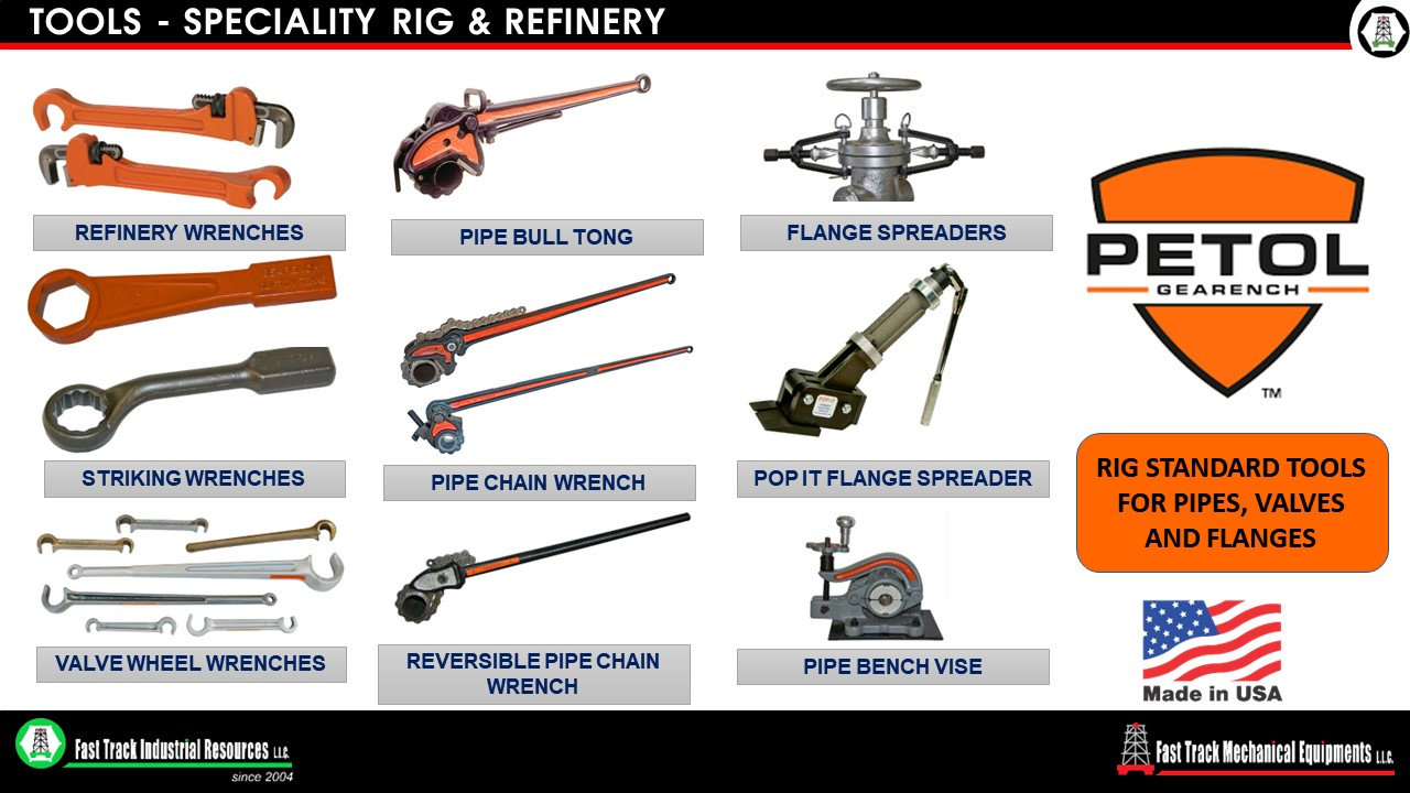 PETOL REFINERY WRENCHES | PETOL CHAIN TONGS | PETOL WHEEL VALVE ...