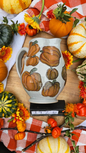 Pitcher with Pumpkins #1926 | Now What?! Pottery