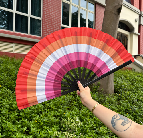 Lesbian Pride Flag Large Clack Fan | PROUT's Pride Shop