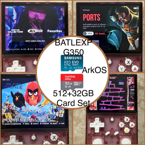 512 GB "BATLEXP G350" ArkOS micro SD Card + 32 GB TF1 card - w/ 705 ...