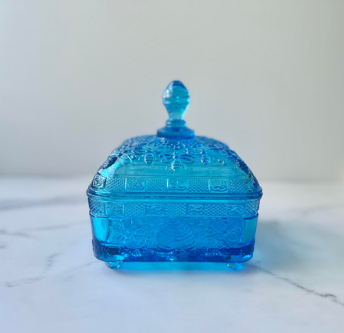 Blue Beehive Candy Dish with Lid | Montana Farmhouse