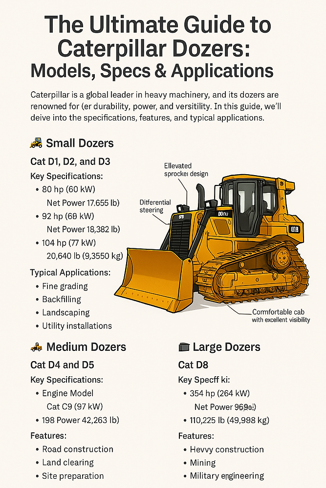 🏗️ The Ultimate Guide to Caterpillar Dozers: Models, Specs & Applications