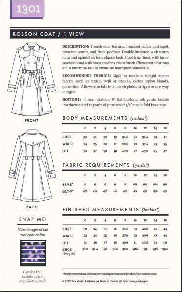 Robson Coat Pattern