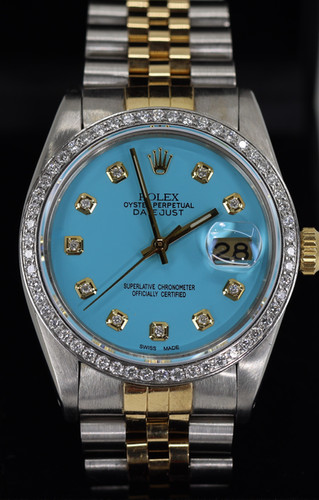 Rolex Datejust Tiffany Blue Diamond Bezel Two-tone 36mm | Palacio Jewelers