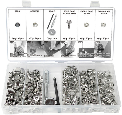 Swordfish 32680-323pc Marine Grade Canvas Snap Fastener Repair Kit ...