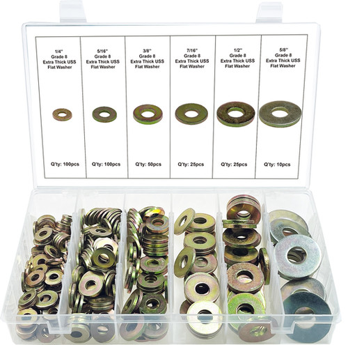 Swordfish 30590 - 310PC USS Pattern Grade 8 Extra Thick Flat Washer ...
