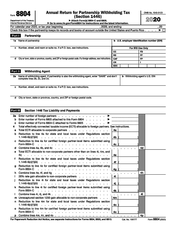 Form 8804 | Chatnra