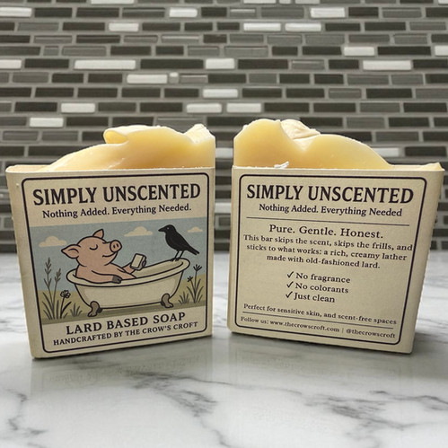 Simply Unscented Old Fashioned Lard Soap | The Crows Croft