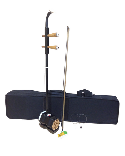 L129 Chinese 2-stringed Fiddle,Erhu, Solid Timber Body,Neck + Foam Case ...
