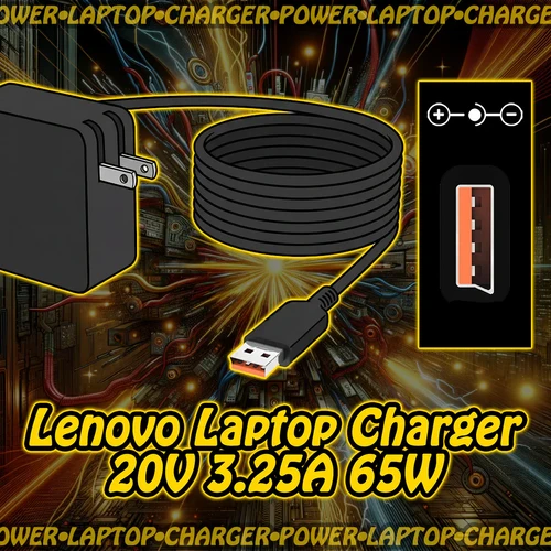Lenovo 20V Laptop Charger • 65W Power Supply • Orange Trapezoid ...