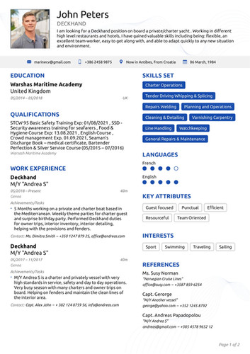 Deckhand Template | Marine CV