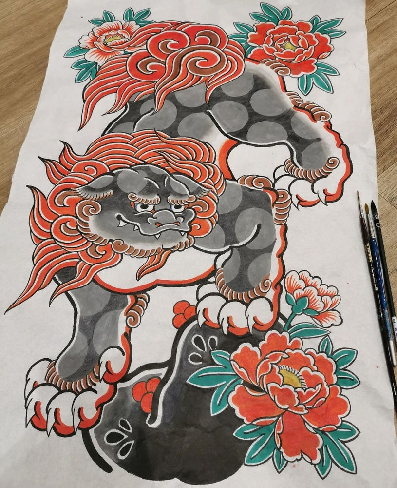 Symbolique Irezumi : BOTAN NI KARAJISHI