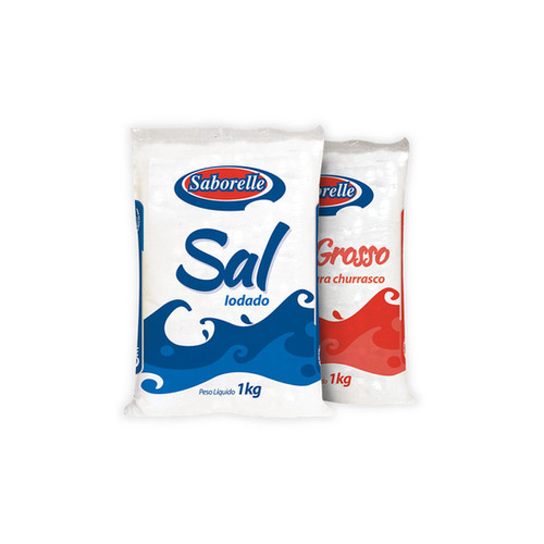 Sal refinado e Sal grosso 1kg | Saborelle