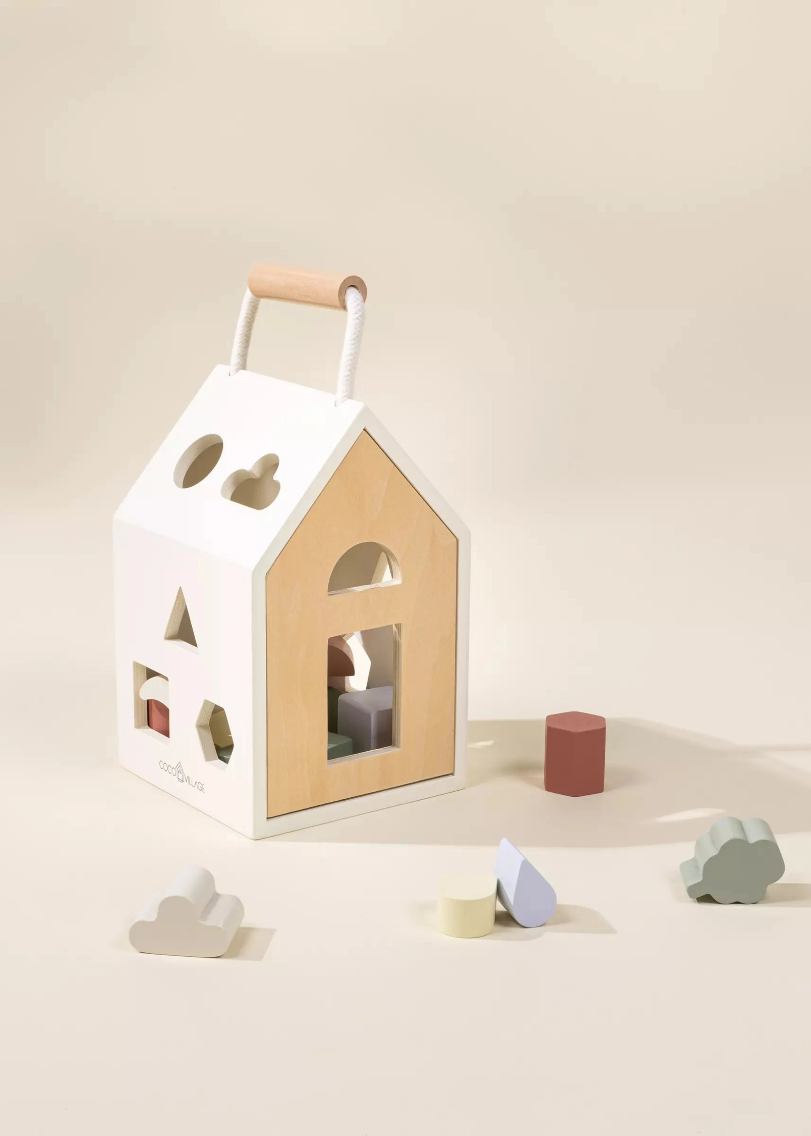 Coco Village - Wooden Shapes Sorting House | Blueberry kids