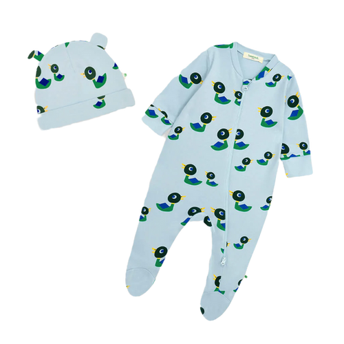 Bonnie Mob - Bayley & Berry Set - Ducks Sleepsuit & Hat Set | Blueberry ...