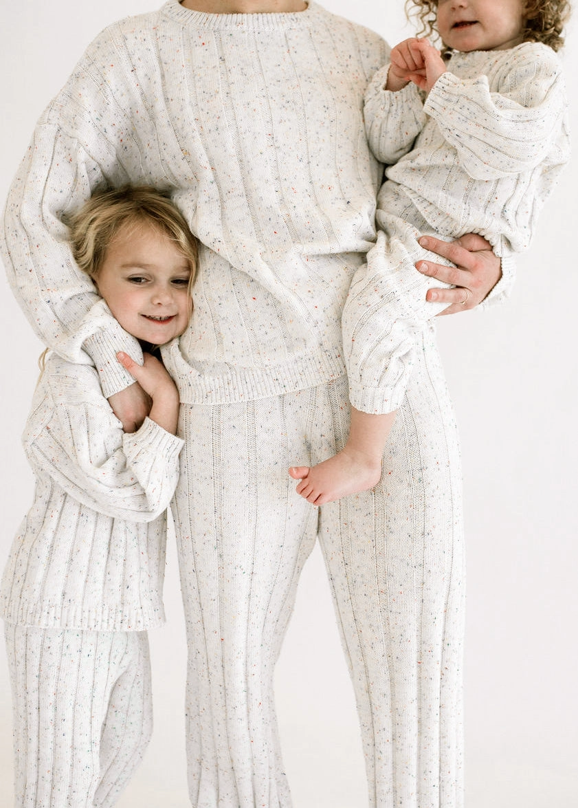 Oat Children - Wide Ribbed Knit Pant | Blueberry kids