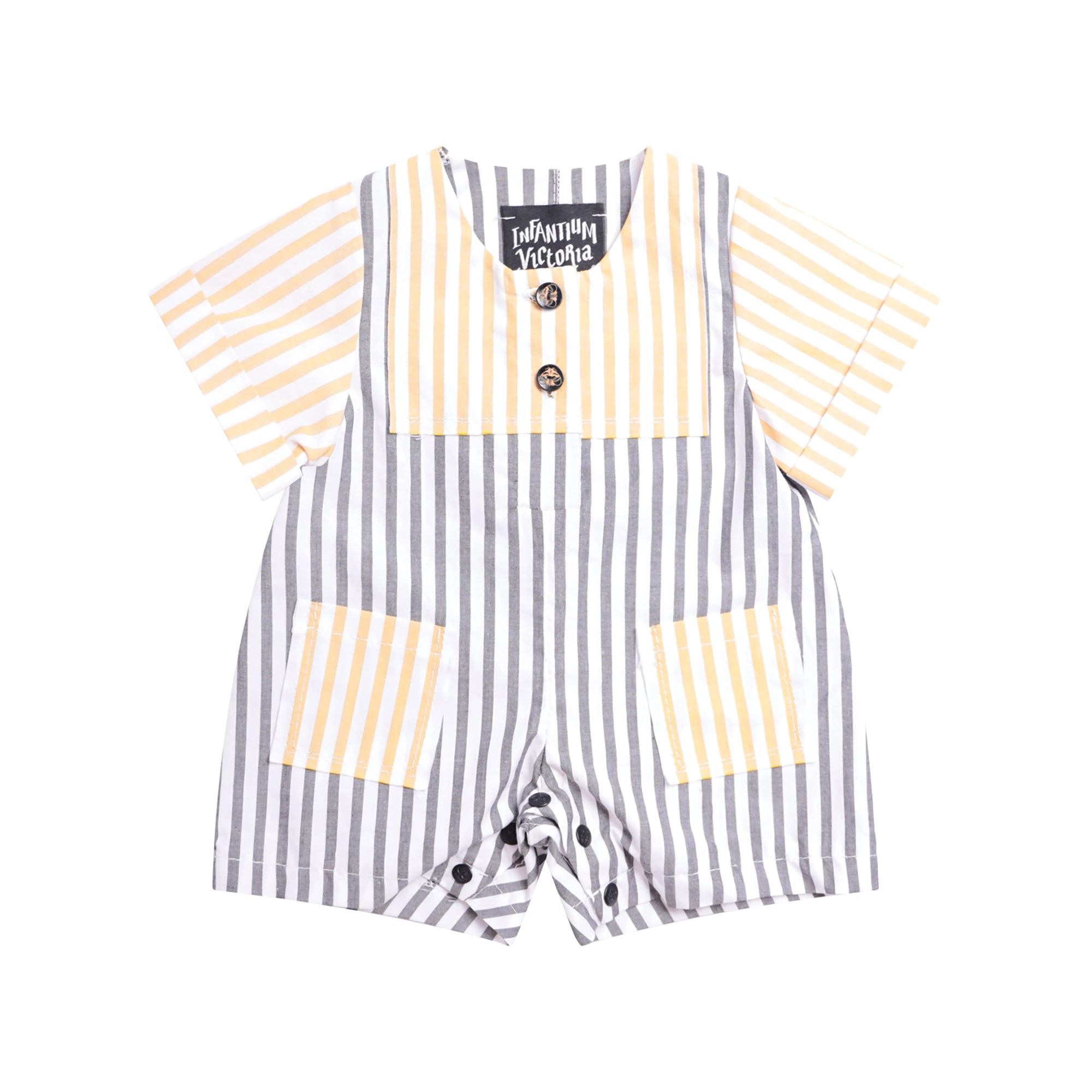 Infantium Victoria - Yellow Blue Stripes Baby Suit | Blueberry kids