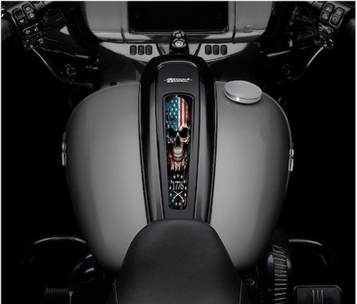 Skull American Flag Console Dash Panel Insert. Fits 21-23 Touring ...
