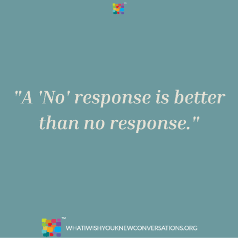 “A ‘No’ response is better than no response.”