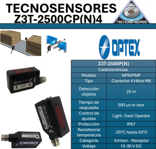 Emisor- Receptor Z3T-2500CP4 / Z3T-25000CN4 | Tecnosensores