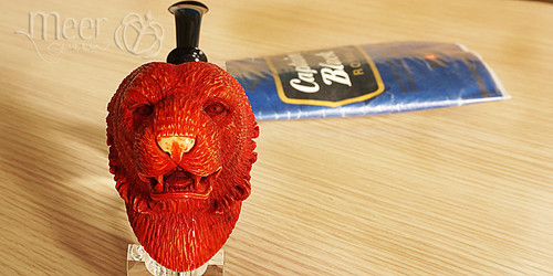 Red Color Tiger Block Meerschaum Pipe by Tekin | Meerqueen Pipes